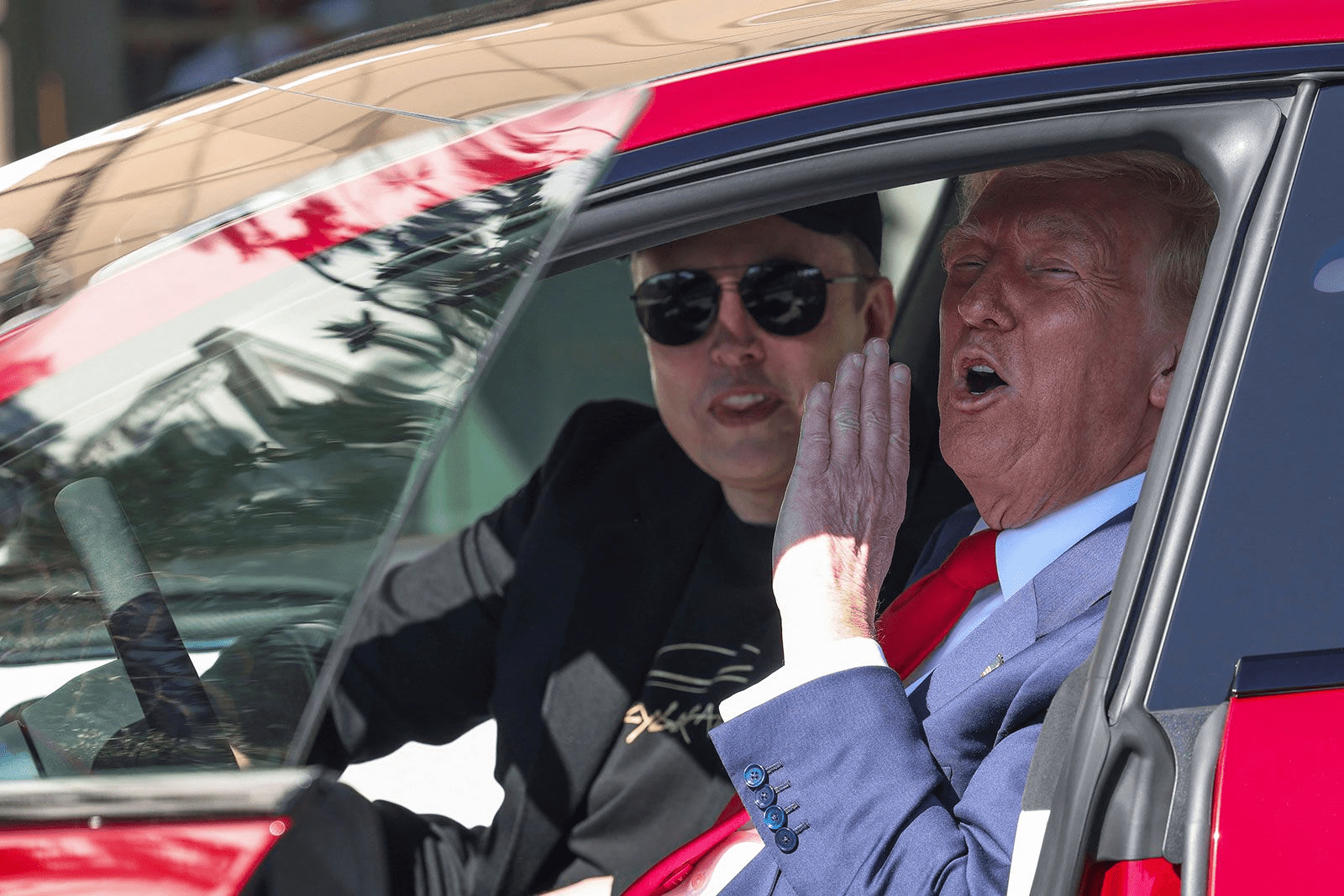 President Donald Trump Poses With Teslas In Front Of The White House ...